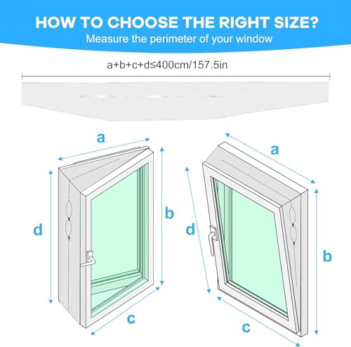 KWMOEA 400cm/157Is. Universal Window Seal for Portable Air Conditioner and Tumble Dryer. Easy to Install - Air Exchange Guards with Zip and Adhesive Fastener