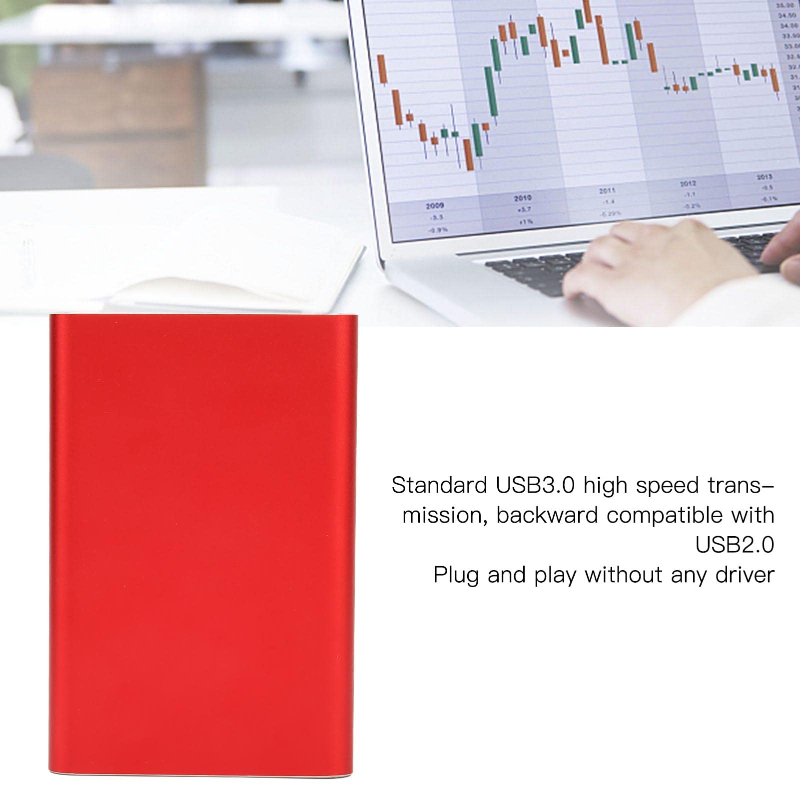 Ultrathin Portable USB 3.0 SSD with Fast Mobile External Hard Drive Processing (1TB)