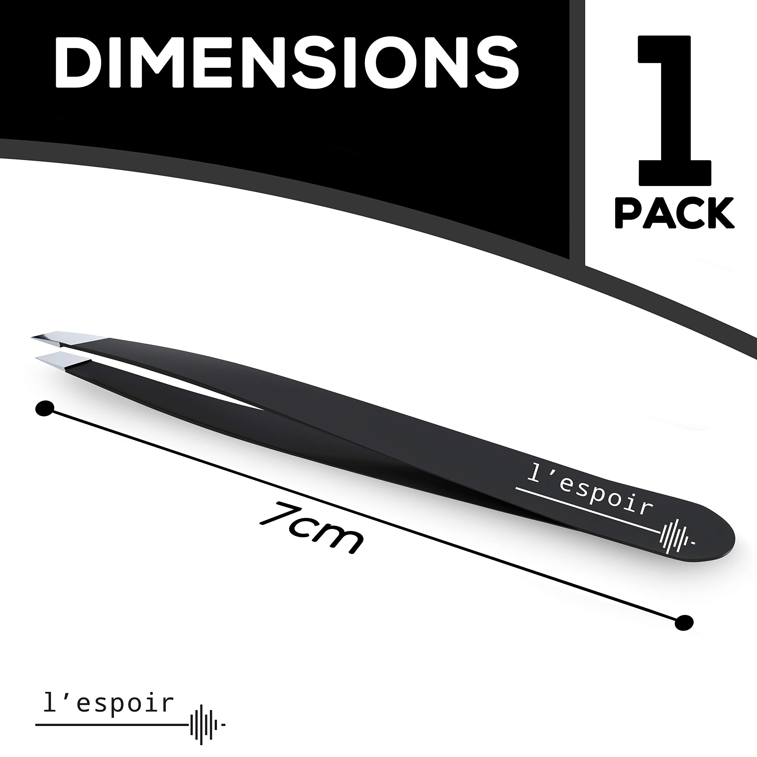 L’espoir High Precision Slant Tweezers with Perfect Alignment Rust Free Stainless Steel Eyebrow Tweezers for Women and Men (Black & Blue)
