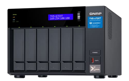 QNAP 6 Bay Thunderbolt NAS with 40TB Storage Capacity, Preconfigured RAID 5 Seagate IronWolf Drives Bundle (TVS-672XT-i3-8G-68S-US)