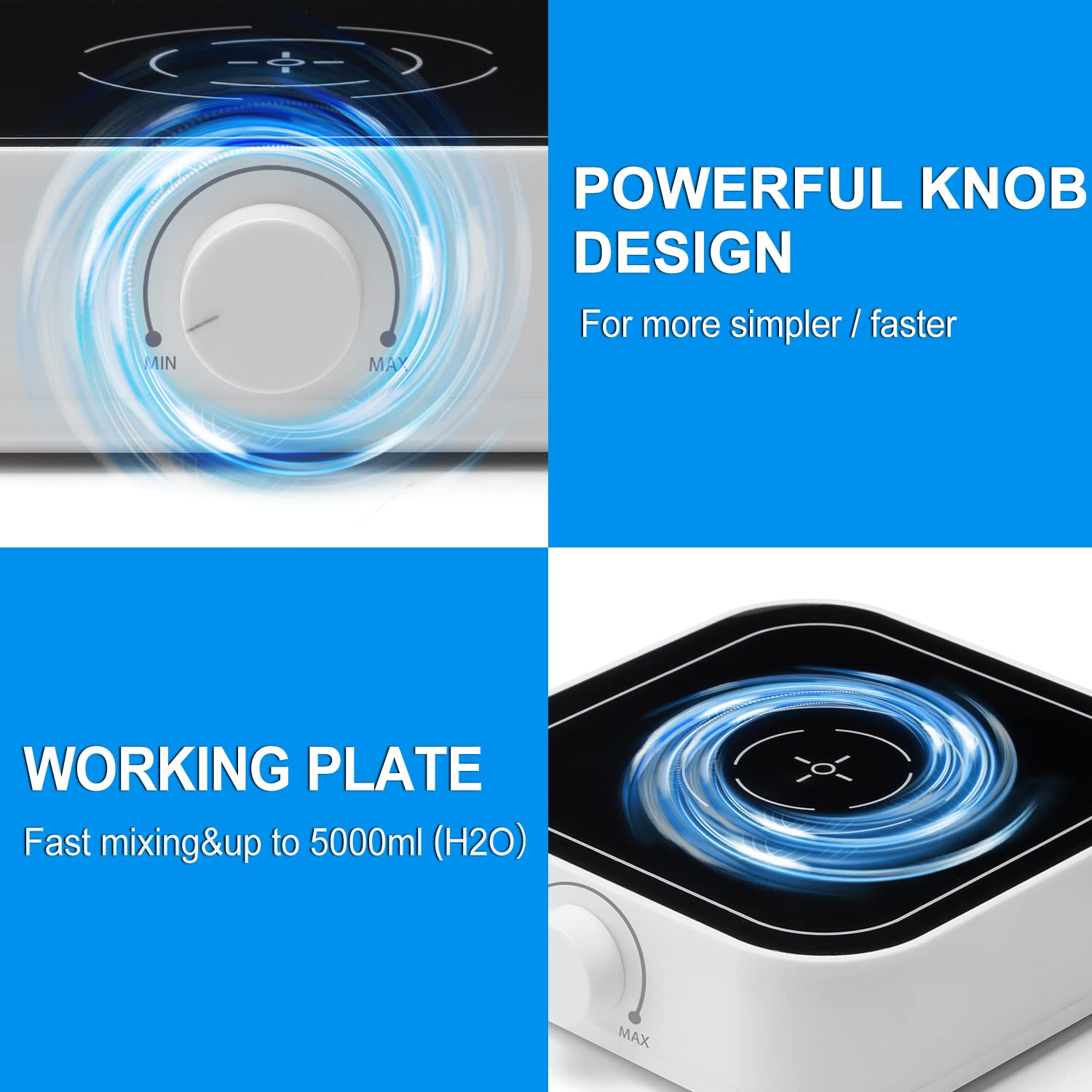 PRECIPETTE Magnetic Stirrer - Max Stirring Capacity 5000ml, 3000RPM, Magnetic Mixer(No Heating)