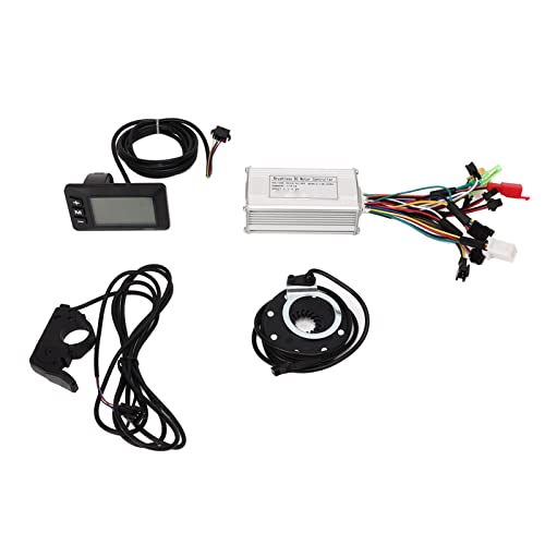 Raguso Brushless Motor Controller Set, Long Life Span Groove Design Motor Controller Kit Thumb Throttle 24V 36V 48V Effective Heat Dissipation for Electric Bike