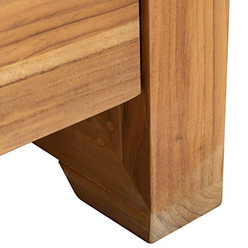 Safavieh CPT1010A Couture Curacao Brazilian Teak Outdoor 3-Seat Patio Sofa, Natural/White