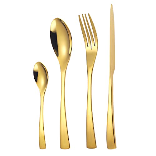 Silverware Set Flatware Set for 8 Stainless Steel Cutlery Set 32 Piece Include Upgraded Knife Spoon Fork for Restaurant Hotel Family Gatherings & Daily Mirror Polished Dishwasher Safe