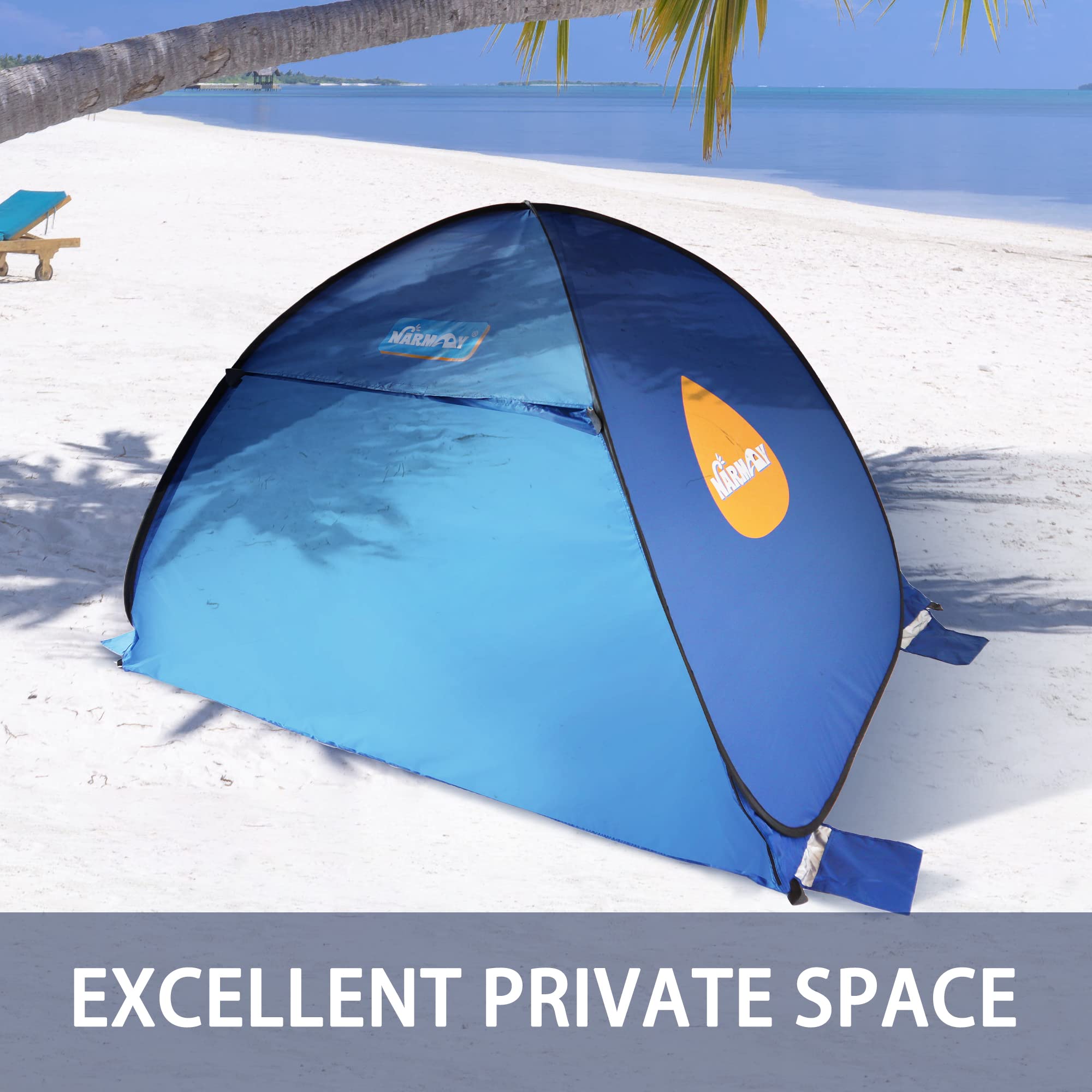 NARMAY® Camping Tent, Pop Up Beach Tent, Portable Sun Shelter for 3-4 Person with UPF 50+ UV Protection