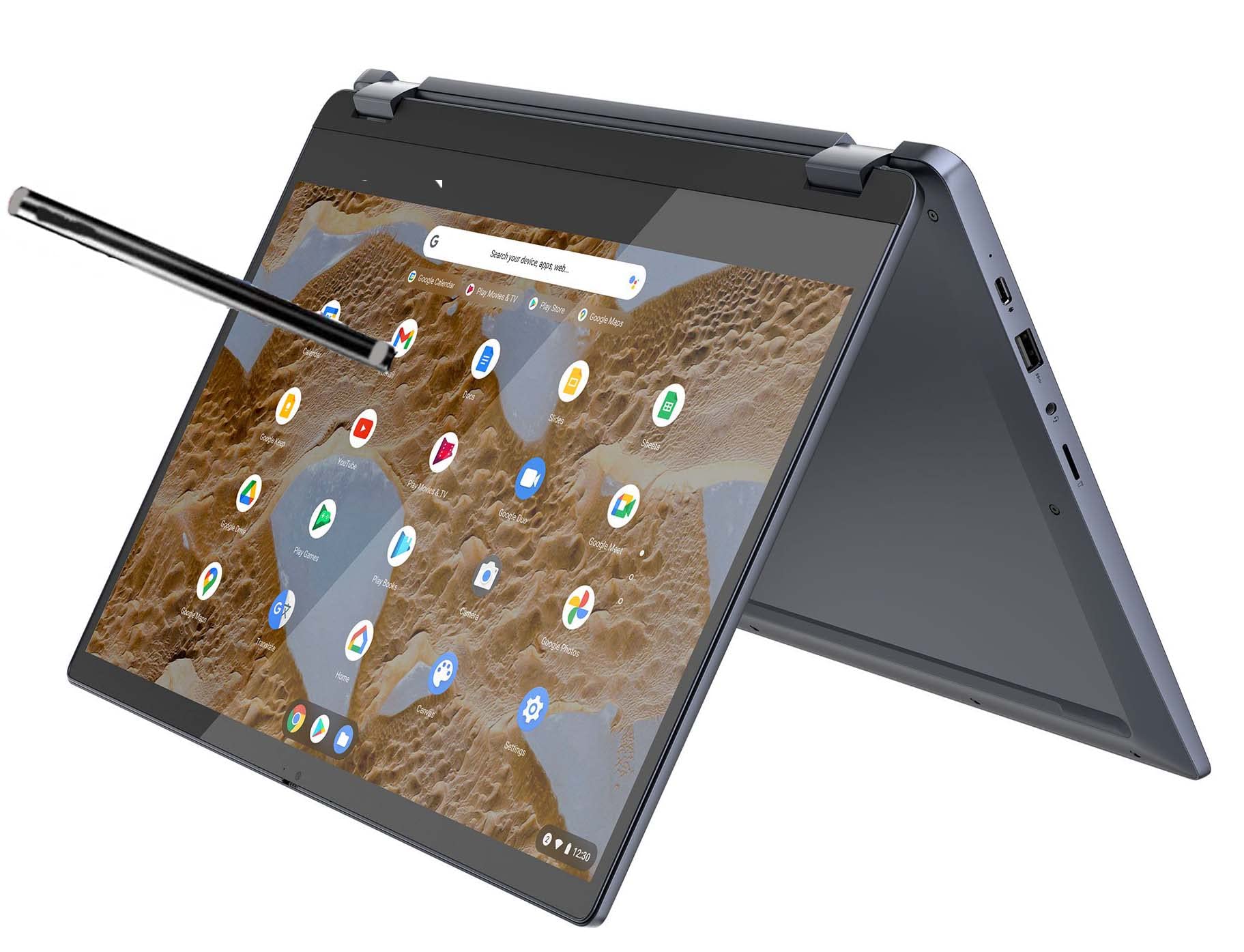 Lenovo Chromebook Flex 3 15.6in Touch Full HD 2-in-1 Convertible Laptop in Abyss Blue Intel Quad Core Processor up to 3.3Ghz 128GB eMMC 8GB DDR4 WiFi BT Webcam HDMI (Flex3-Renewed)