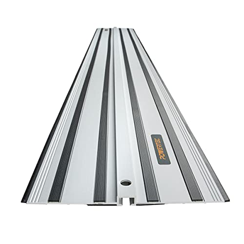POWERTEC 71505 110β Guide Rail Joining Set for DeWalt Track Saws | Includes 2x55" Aluminum Extruded Guided Rails and (1) Guide Rail Connector for Woodworking Projects