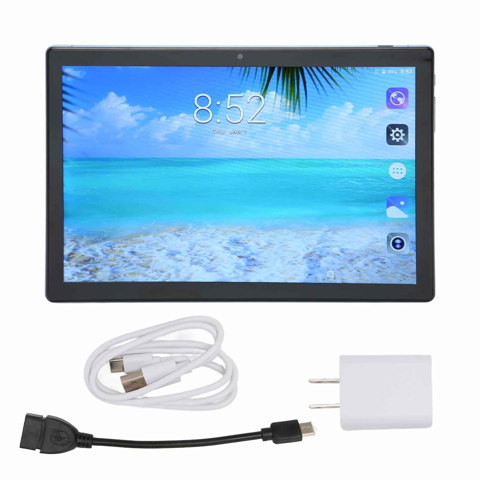 MAVIS LAVEN 10.1 Inch Portable Tablet, 6GB RAM 128GB ROM HD Tablet 4G Network Support Fast Charging Dual Speakers US Plug 100‑240V 8 Core CPU for Home (Blue)
