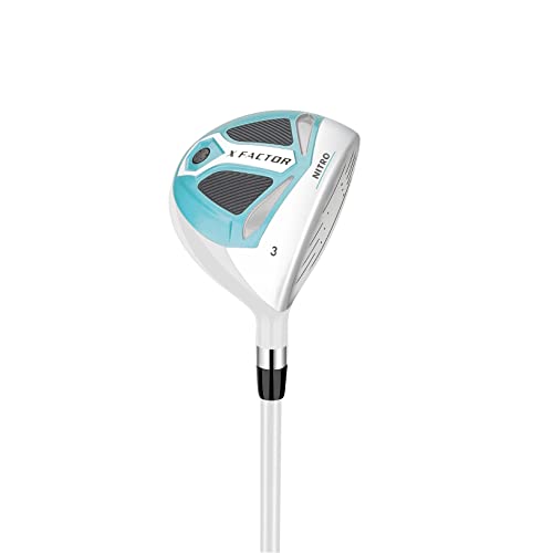 Nitro X Factor 13 Piece Golf Set All Graphite Ladies, Left Handed,Teal/Silver