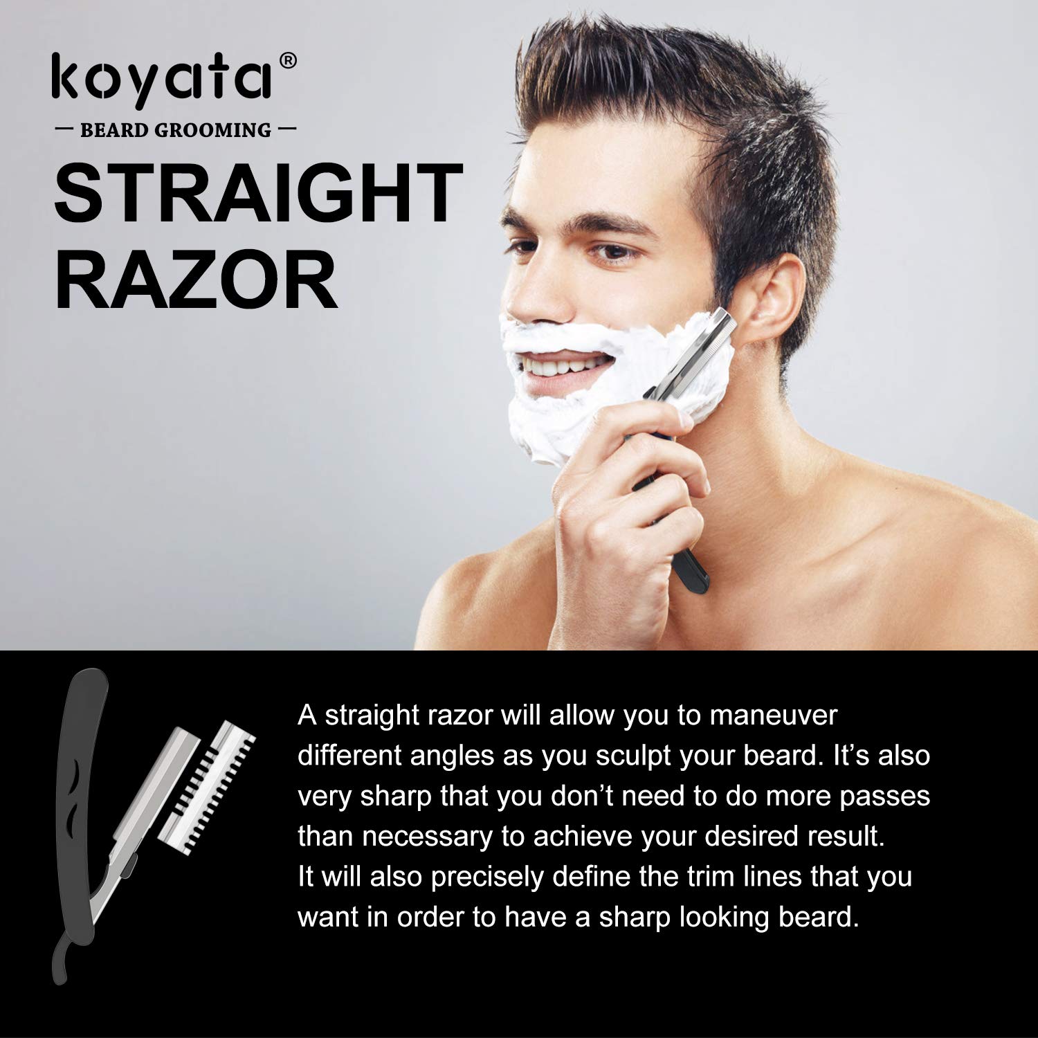 KOYATA 10 In 1 Beard Grooming Kit For Beard Maintenance, Beard & Mustache Moisturizing& Conditioning Kit Contains Beard Balm, Wooden Beard Comb, Beard Scissors, Beard Shampoo/Wash, Beard Gift For Men