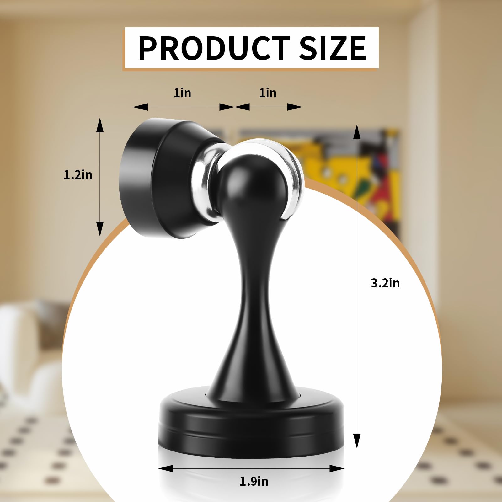 Magnetic Door Stop,Magnetic Door Stop with Strong Suction, with Screws, Keep The Door Open, and Better Protect The Wall,Comes with Positioning Pencil and Manual Installed(2 Pack)