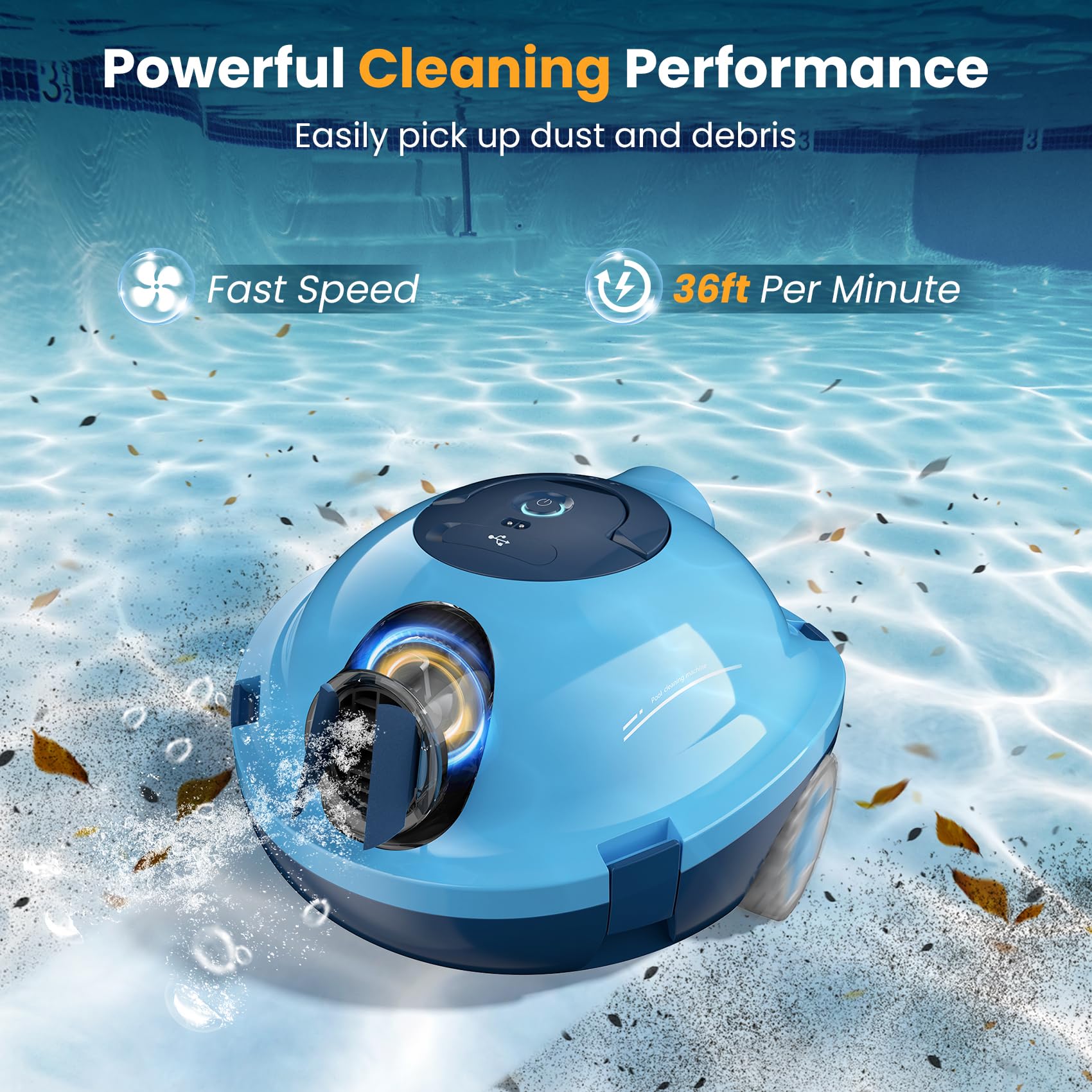 ππ₯ππ§ππππ OUCAXIA Cordless Robotic Pool Cleaner, Automatic Pool Vacuum, 90 Mins Runtime & Powerful Suction, Self-Parking, Lightweight, Ideal for Above/In-Ground Pool 65 Feet/1100 Sq.Ft