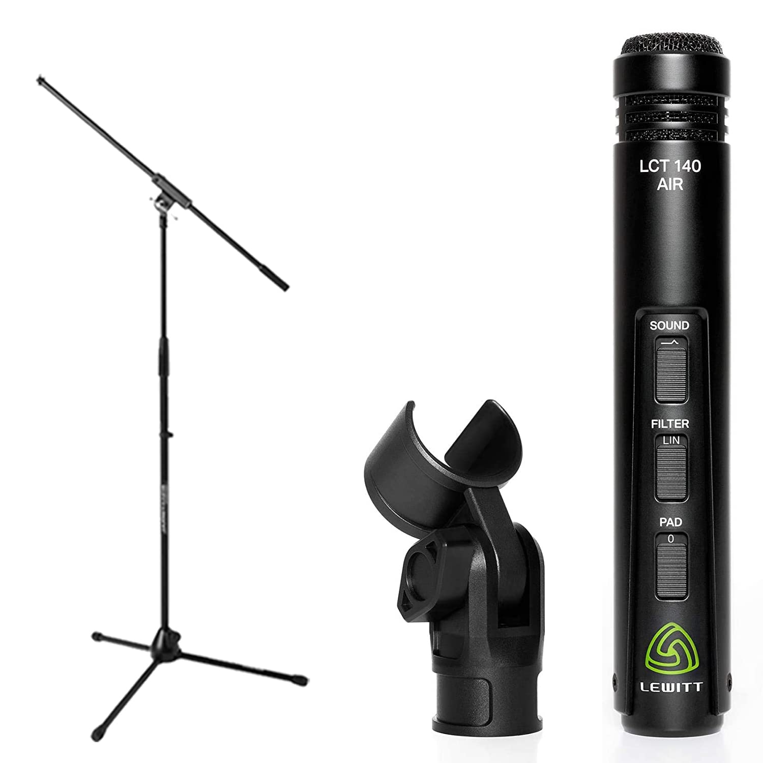 Lewitt LCT 140 AIR Small-Diaphragm Condenser Microphone + Boom Mic Stand