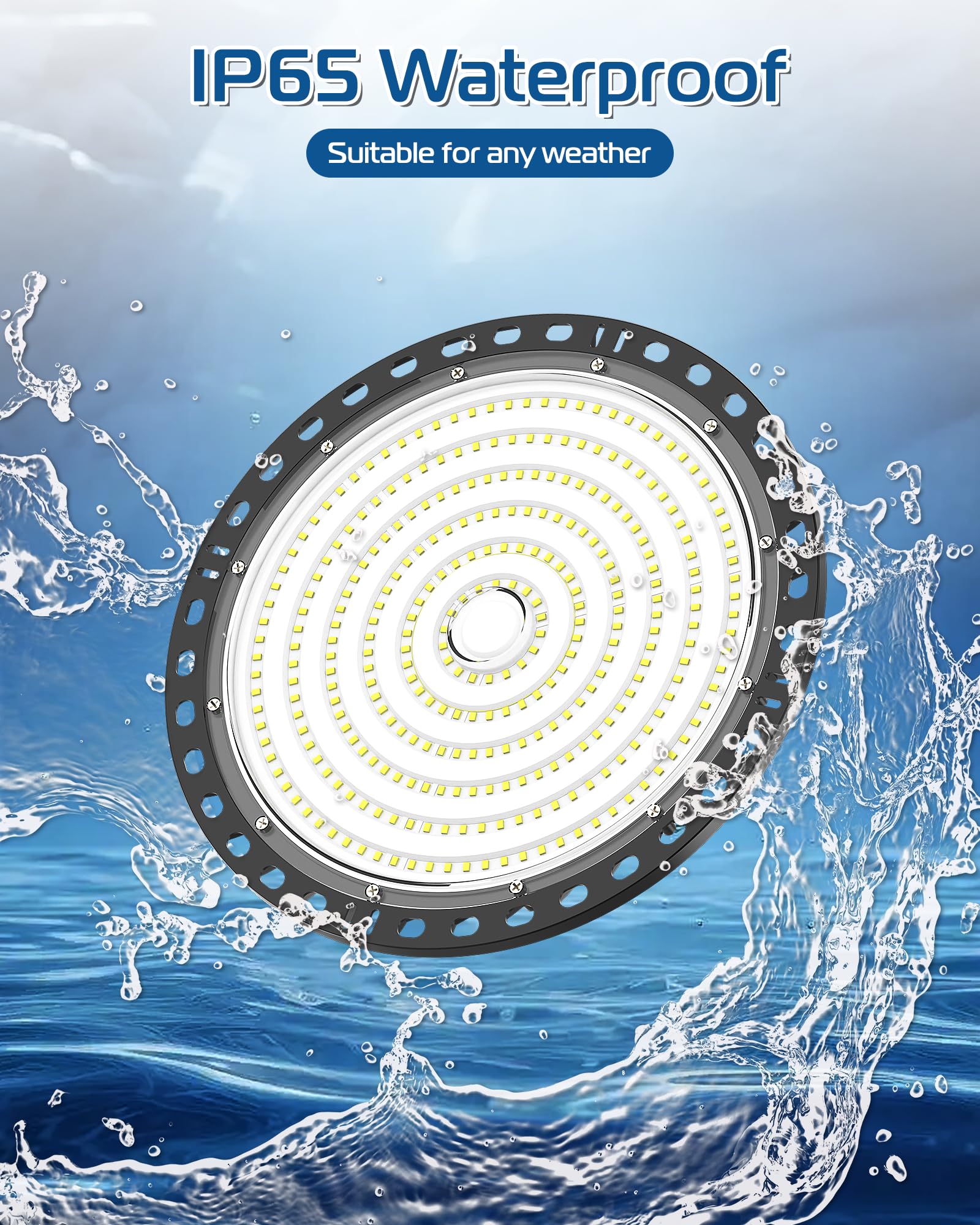 XINGHUANLIT UFO LED High Bay Light 200W 10 Pack, 28000LM High Bay LED Shop Lights 6500K Daylight IP65 Waterproof Commercial Bay Lighting with 6.56ft Plug, UFO Lights for Garage Warehouse Factory