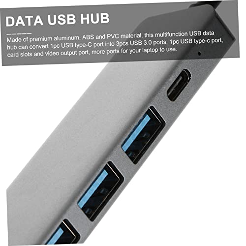 SOLUSTRE 2pcs 7 Reader Laptop USB Aluminum with Type Transfer Type-c Video to Mm Converter Accessories Holder Dock Compatible Computer More Devices Pro USB-c Card in- Adapter Type-