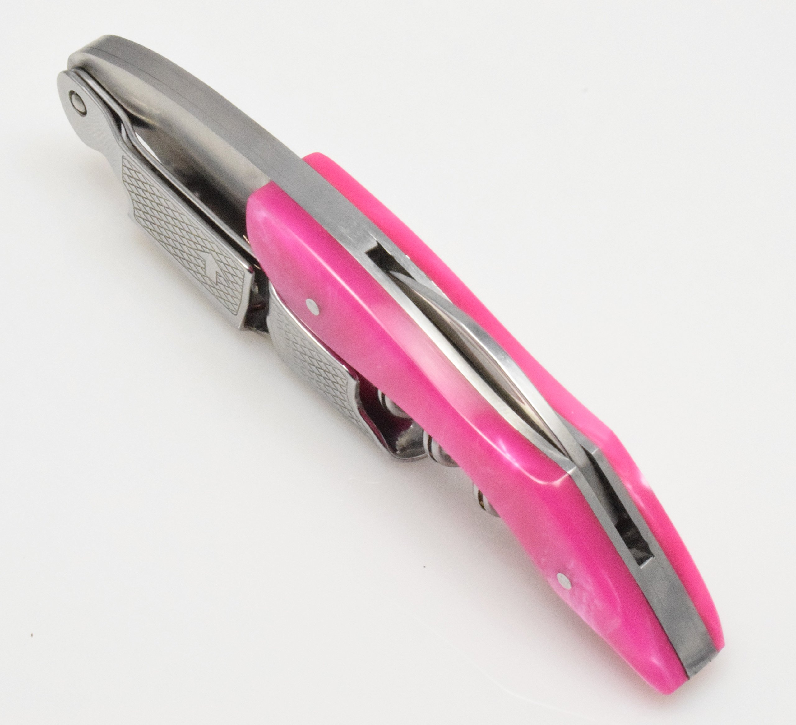 Pink Handle Professional Corkscrew Double Hinge Deluxe Waiters Wine Key