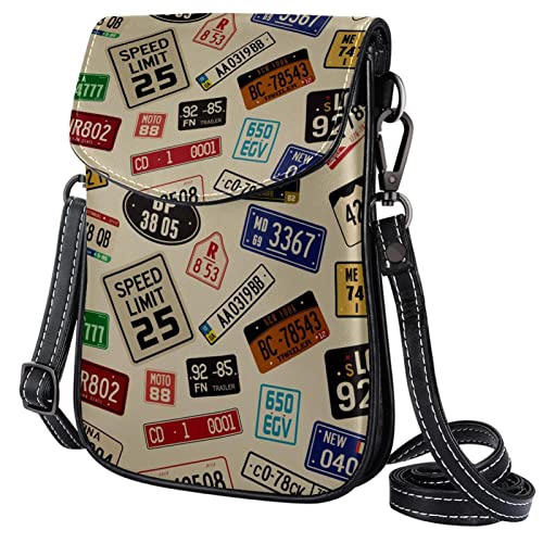 Small Crossbody Bag Retro Label Cell Phone Purse Wallet