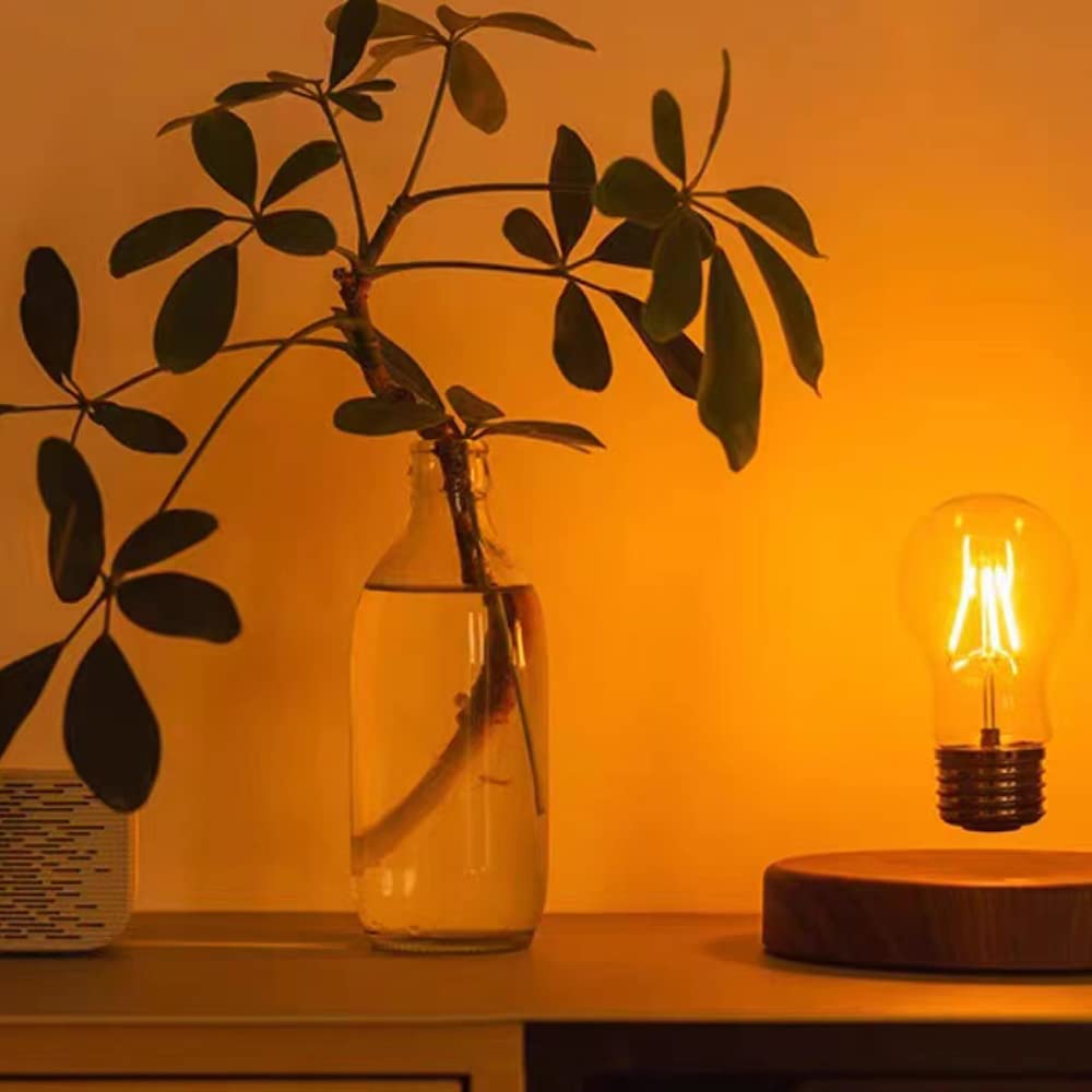 Magnetic Levitating Floating Wireless LED Light Bulb Desk Lamp ,Magic Desk lamp, Science Fiction into Reality, Suitable for Room and Office Decoration,Unique Gift Instantly Become The Focus