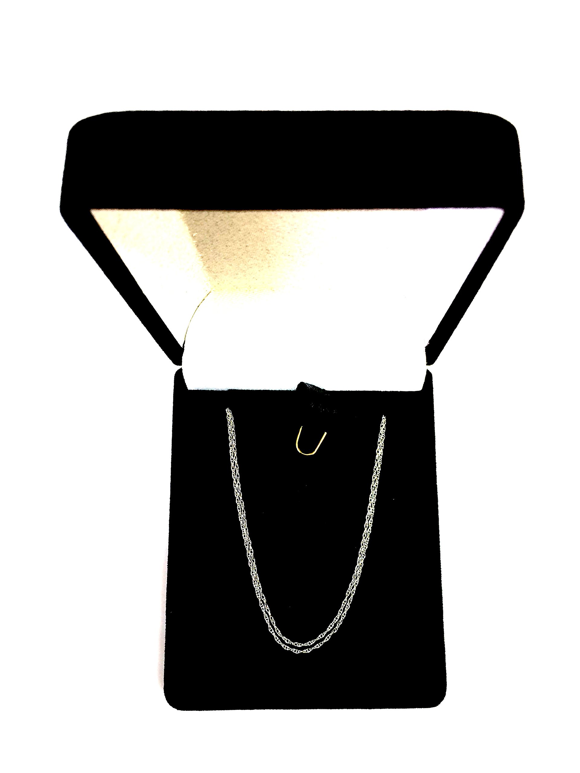 Jewelry Affairs 14k White Real Gold Rope Chain Necklace, 0.6mm, 16"