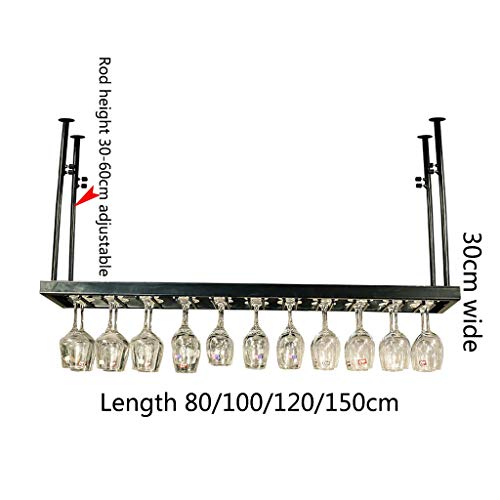Stylish Simplicity Industrial Retro Stylish Simplicity Down Wine Rack Metal Creative Display Wine Glass Holder Household Goblet Holder Adjustable Height Restaurant Kitchen Bar Floating Wine Rack (Br