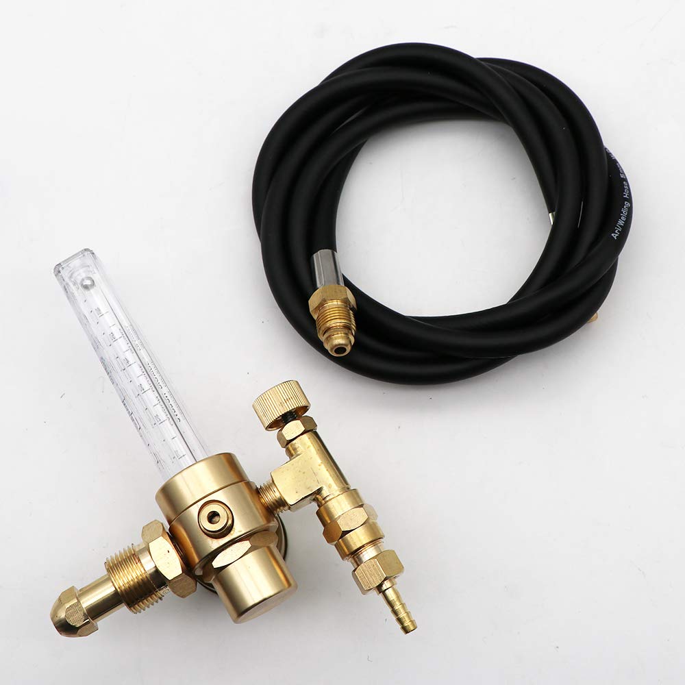 KIPA Argon Flowmeters Regulator with Gas Hose, Welding CGA580 Miller Lincoln Mig Tig, CO2 Argon Mixed Flowmeter Regulator, Accurate Gauge 0 To 4000 Psi Pressure,Durable Welding Gas Flowmeter Gauge