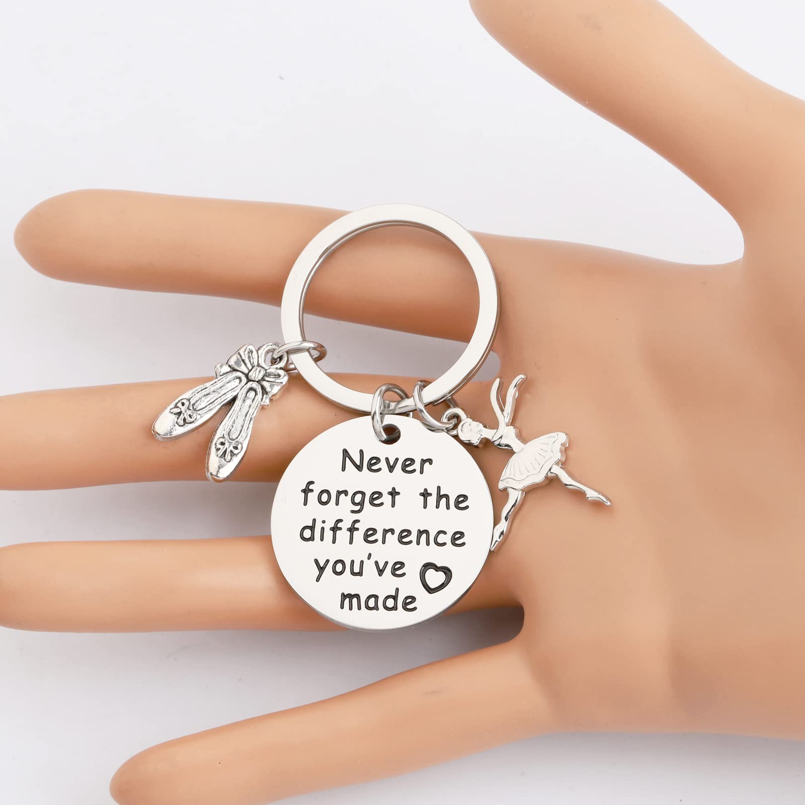MYOSPARK Dance Keychain Ballet Dancing Gifts Dance Team Jewelry Dance Recitals Gift Never Forget The Difference You’ve Made (Ballet difference KC)
