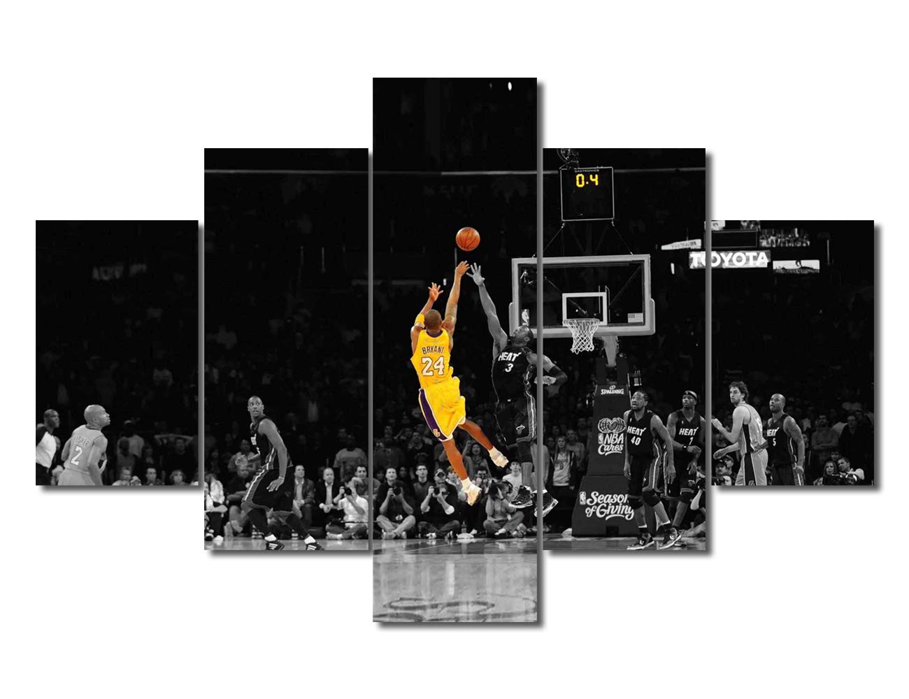 Large Canvas Art Prints Kobe Bryant's Game Winning Shot Picture Forever Legend Inspirational Art for Home Wall Decor, Black Mamba Posters for Men Boys Room Decorations for Bedroom, Office (60"W40"H)