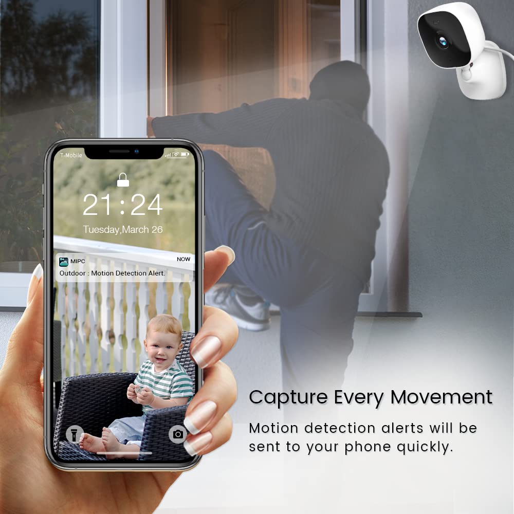 Smart Security Camera for Baby Monitor, 1080p HD Indoor Camera for Home Security with Night Vision, Wireless WiFi Camera for Baby/Elder/Pet, Two-Way Audio, Motion Detection, Cloud & SD Card Storage