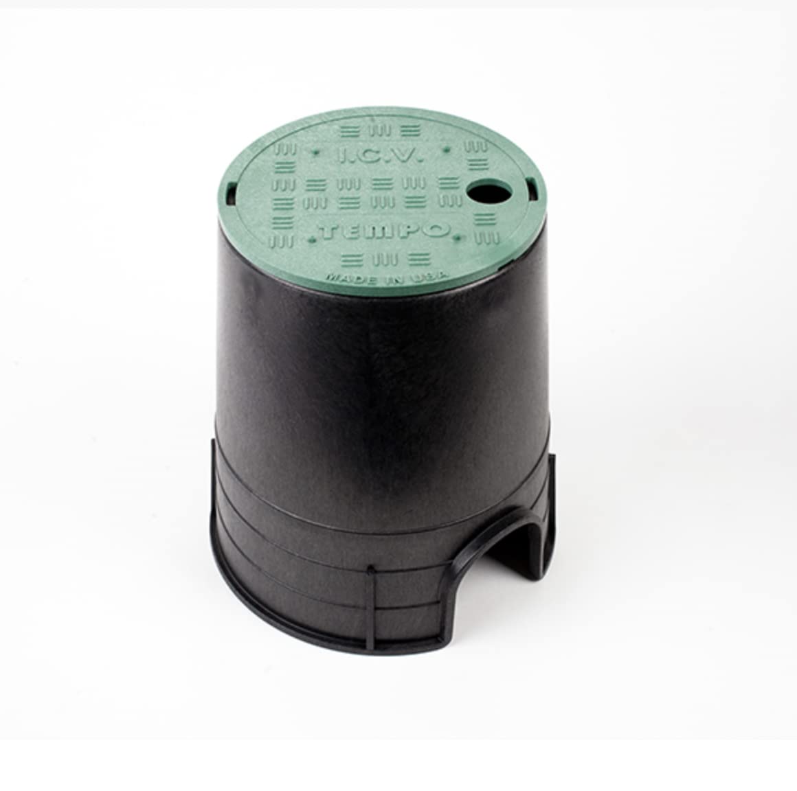 Premium USA Made Irrigation Sprinkler System 6-Inch Circular Control Valve Box, Dark Green/Black ICV Round (Black/Green)