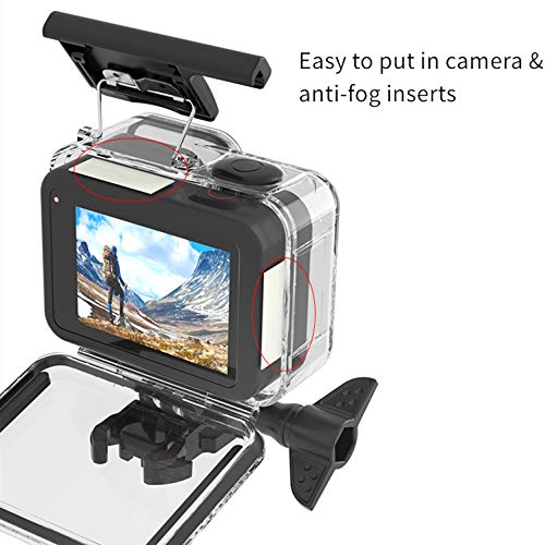 LARRITS 60M Waterproof Housing Case for GoPro Hero 8 Black,Underwater Protective Case with 24pcs Anti-Fog Inserts, for Diving Snorkelling Extreme Activities,