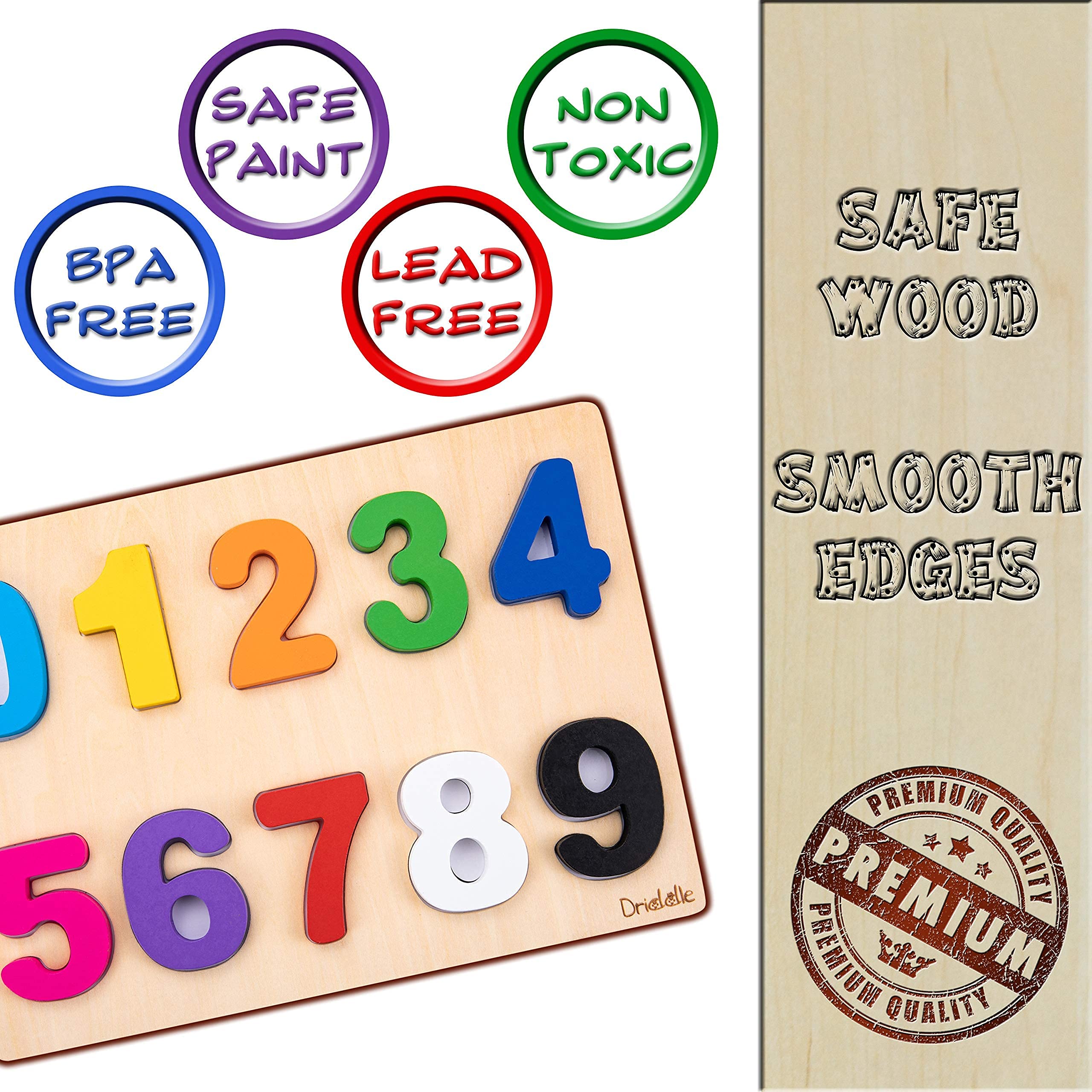 Magnetic Wooden Educational Number Puzzle - Learn Numbers & Color Recognition Toy β Toddler Preschool Game β Kids Montessori Education