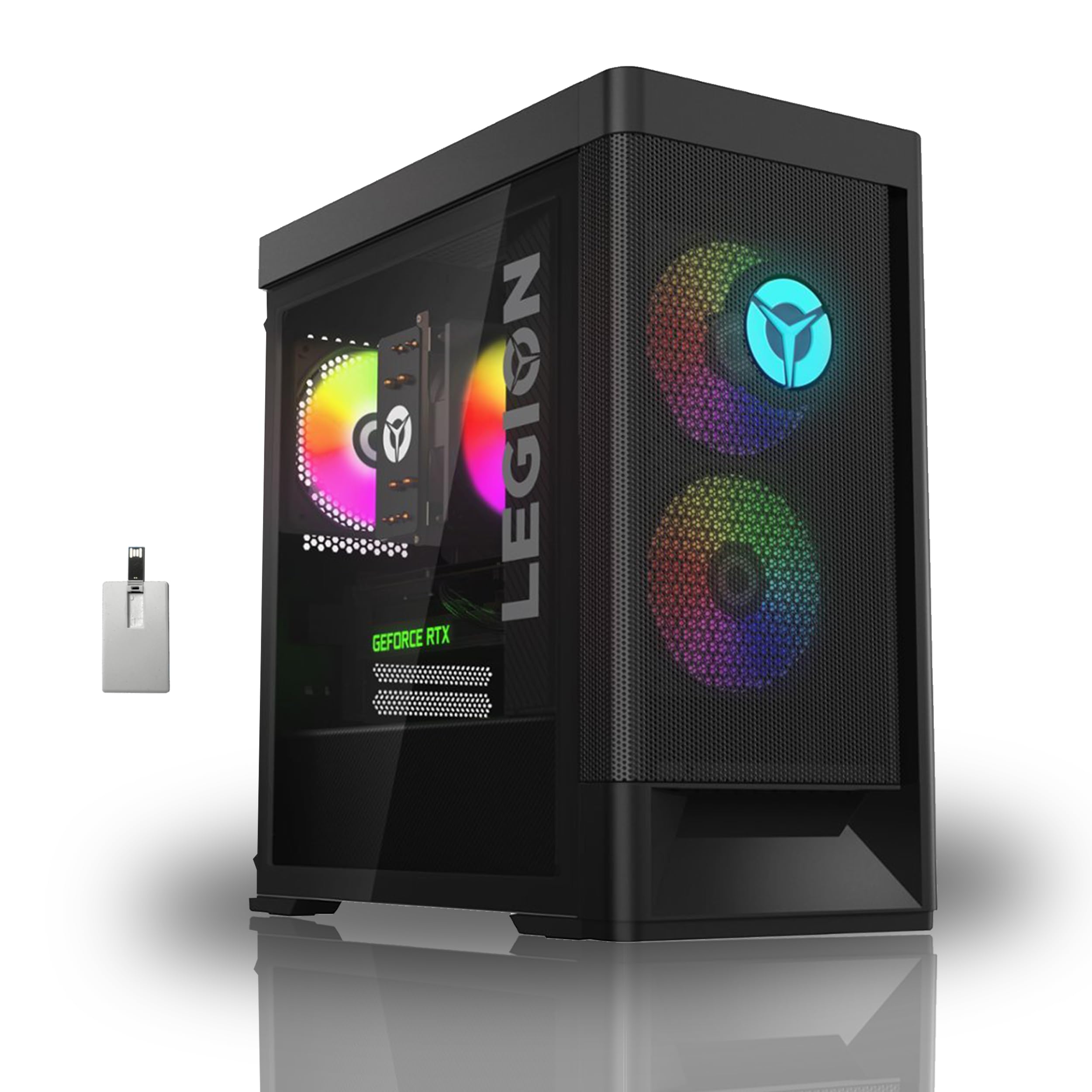 LENOVO Legion 5i Tower Gen 7 Gaming Desktop, Intel Core i7-12700 Processor, 64GB DDR5 RAM, 2TB PCIe SSD + 4TB HDD, NVIDIA GeForce RTX 3060 12G DDR6, Win 11 Pro, Black, 32GB Hotface USB Card
