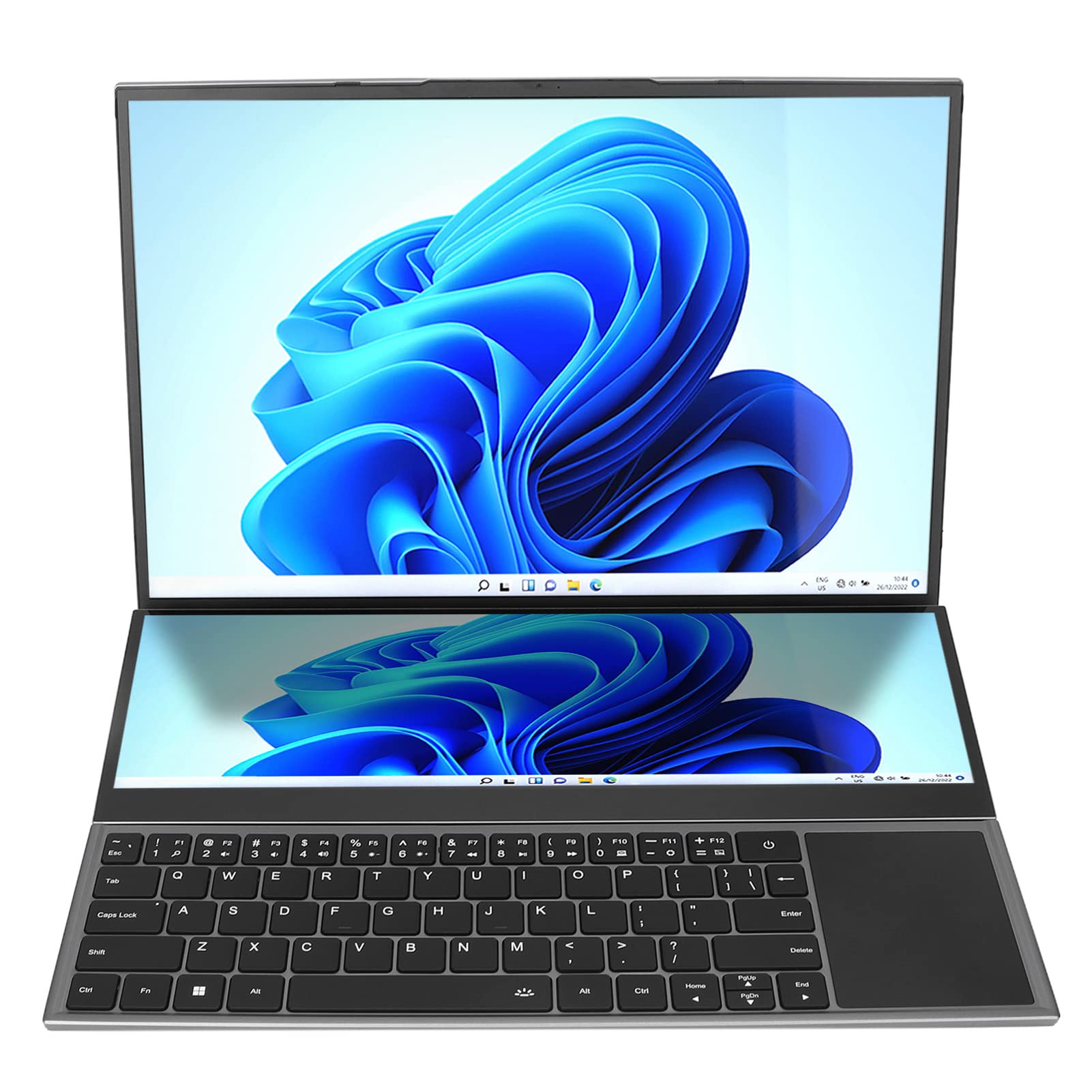 VINGVO 16in 14in Dual Screen Laptop, 13600mAh Battery 100‑240V Double Screen Laptop for Home (US Plug)