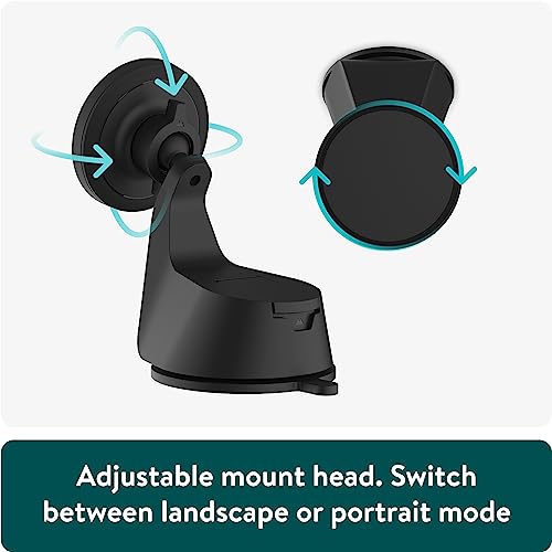 Mous MagSafe Suction Mount and iPhone 14 Plus Case Black Leather Limitless 5.0