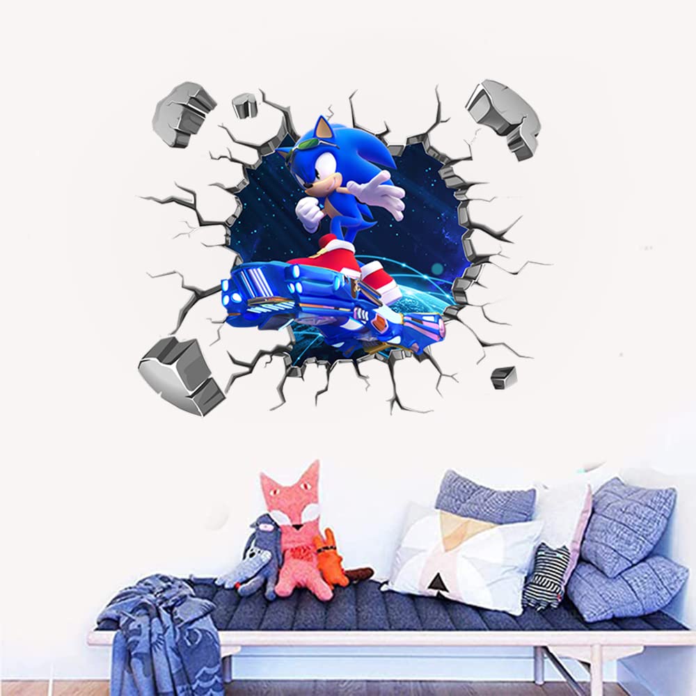 Sonic Wall Stickers Children's Room Living Room Décor 3D Cartoon Game PVC Stickers (P0432)
