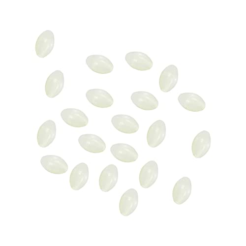 PATIKIL 5x3.4mm Luminous Fishing Beads, 200 Pieces Soft Plastic Glow Fishing Bait Eggs Rig Bead Tackle Tool Oval, White