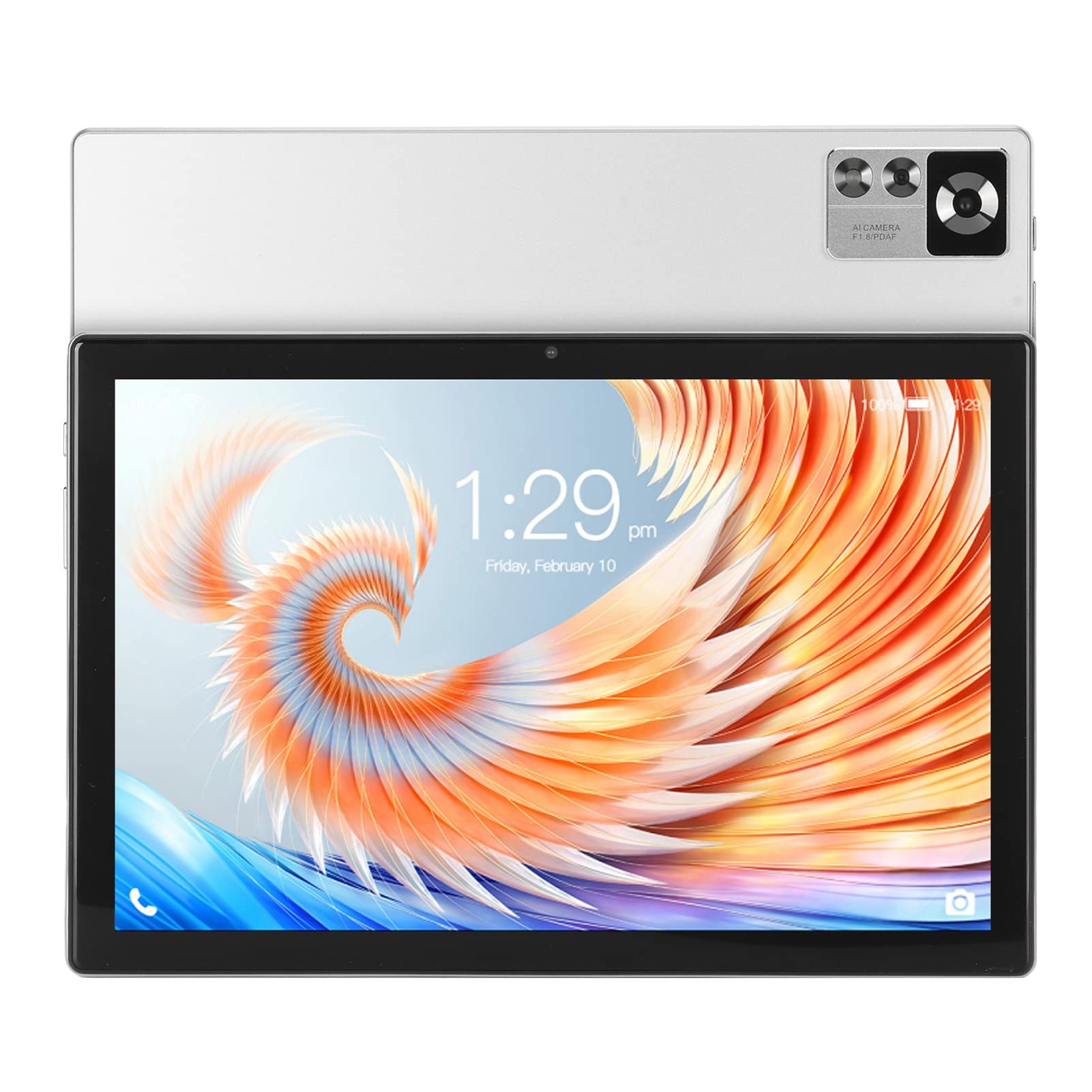 MAVIS LAVEN Tablet PC, 4G Unlocked 10.1 Inch Tablet Octa Core 100‑240V 5.0 for School (US Plug)