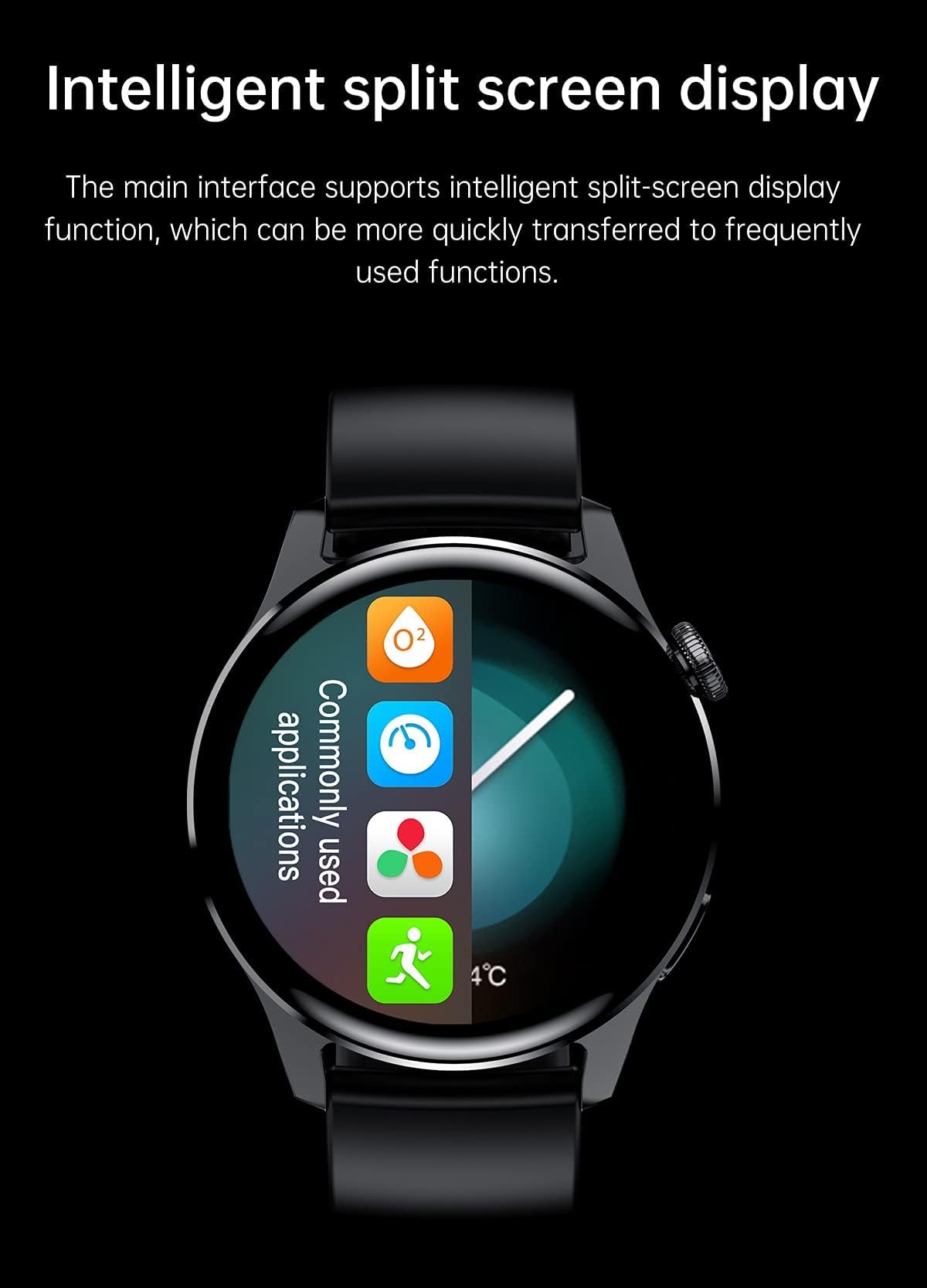 Smart Watch for Men with Split-Screen Mode Making Calls Tracking Exercise Data Fitness Tracker Heart Rate,Sleep,Blood Pressure,Blood Oxygen Monitor Compatible with Android iOS Phones