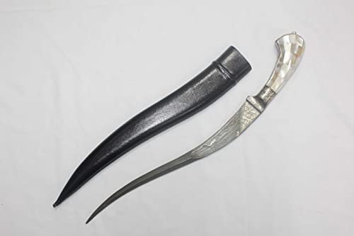 Rajasthan Gems Armor Cracker Dagger Knife Damascus Steel Blade Mother of Pearl Chip Handle B276