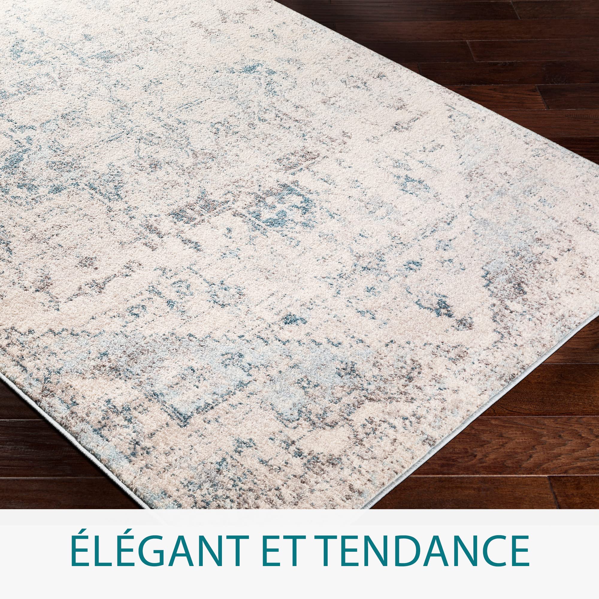 Livabliss Eydis Area Rug, 6 ft 7 in x 9 ft, Pale Blue