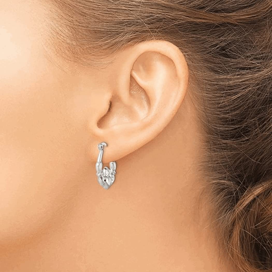Jewelryweb - 925 Sterling Silver Claddagh Hoop Earrings - 22mm - Celtic Trinity Knot Hoop Earrings for women teens