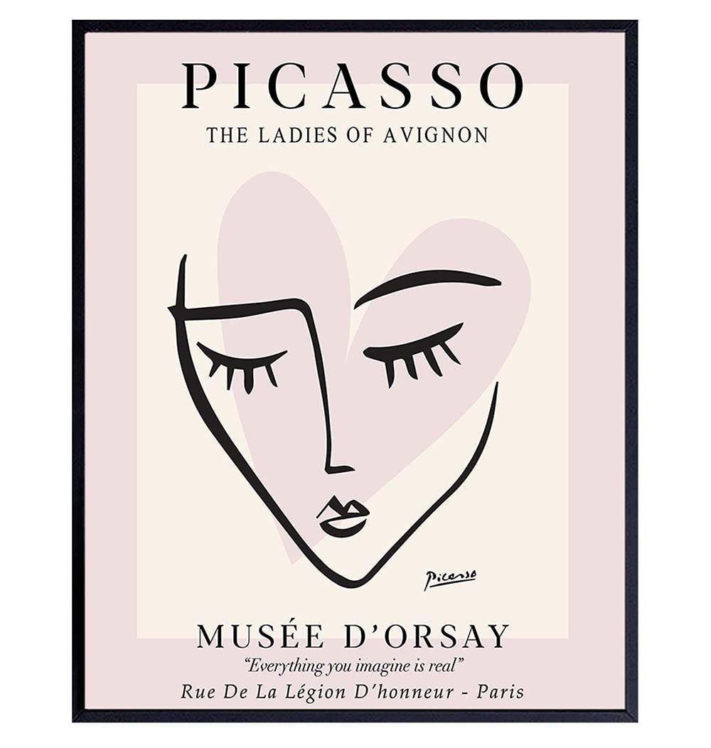 Pablo Picasso Poster Prints 8x10 - Abstract Wall Art & Decor - Mid-Century Modern Room Decor - Minimalist Wall Decor - Gallery Wall Art - Museum Poster - Line Art Wall Decor - Art Gifts for Women