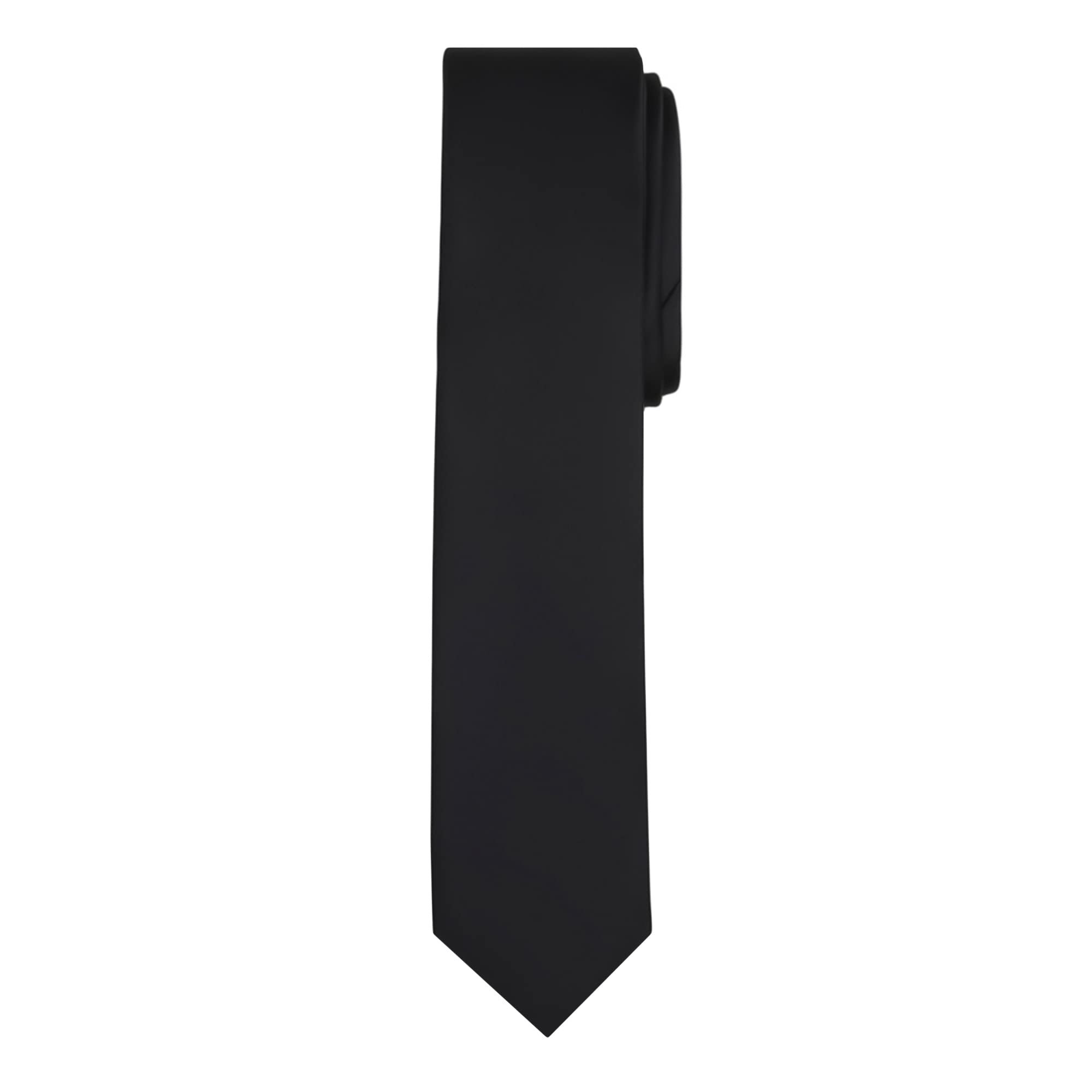 Jacob Alexander Men's Skinny Width 2" Solid Color Tie - Black