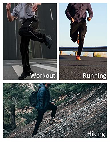 MAGCOMSEN Mens Joggers Sweatpants Zipper Pockets Quick Dry Summer Hiking Pants Open Bottom Lightweight Yoga Pants Gym Pants Running Pants Workout Pants