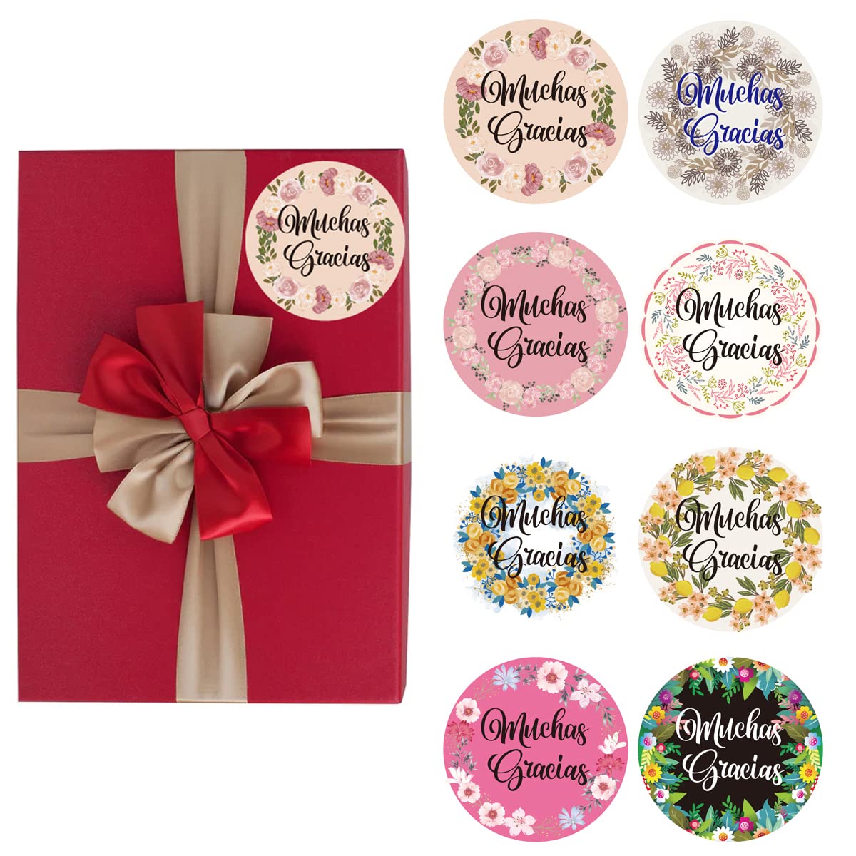 Spanish Thank You Stickers | Muchas Gracias | Etiquetas de Agradecimiento - 480pcs,1.5"