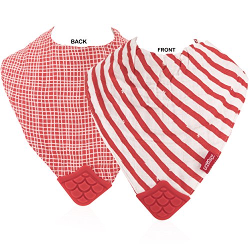 Nuby Reversible 100% Natural Cotton Muslin 2 Piece Teething Bib (Colors/Prints May Vary) (Pack of 2)