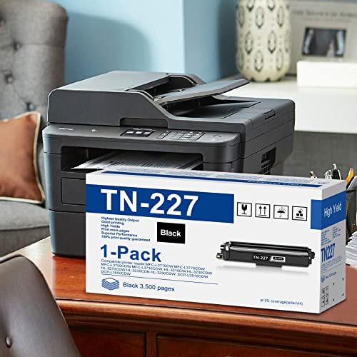 YOISNER TN227 TN-227 Toner Cartridge Black Compatible Replacement for Brother TN227 MFC-L3710CW L3770CDW L3750CDW HL-3210CW 3230CDW 3270CDW 3230CDN 3290CDW DCP-L3510CDW L3550CDW Printer, 1-Pack
