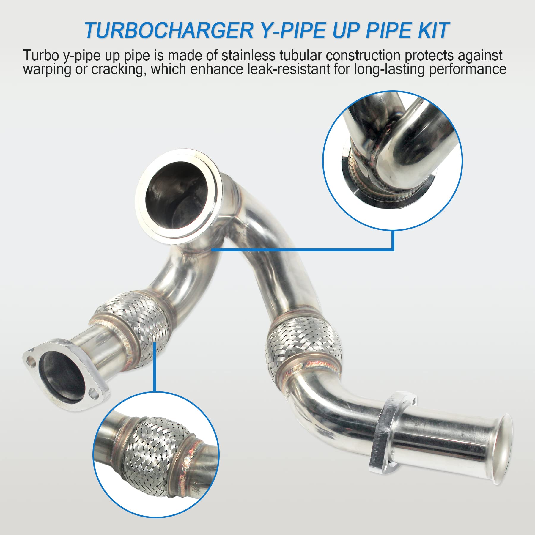 JDMSPEED New Turbocharger Y-Pipe Up Pipe Kit With Gasket Replacement For Ford 6.0L Diesel 2003-2007 Replaces# 5C3Z6K854CA 679-011 679-012 1846581C1