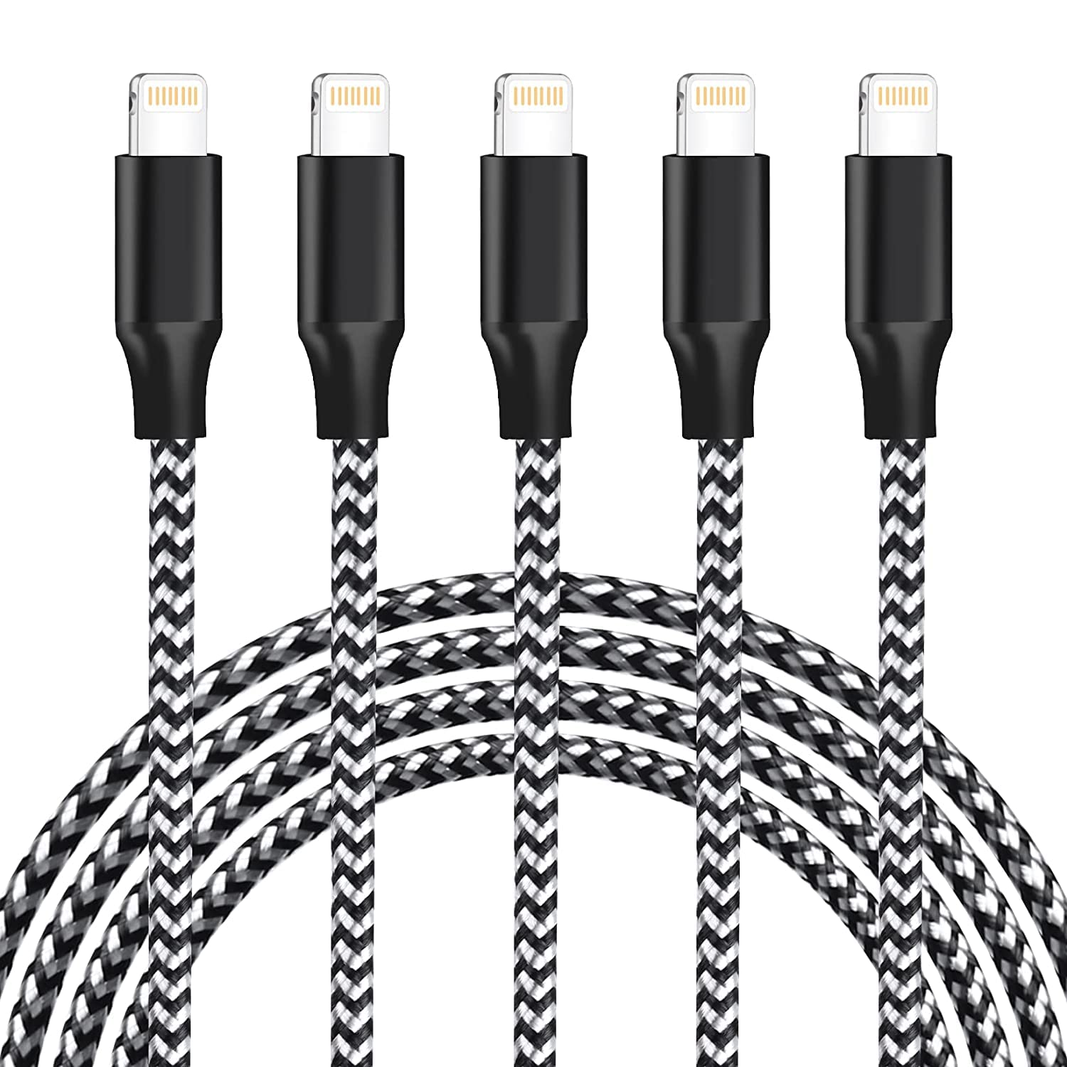 SpeedScope iPhone Charger Cable Cord,Lightning Charging Cable [MFi Certified] 5Pack 6FT Quick Charger Charging Cable Cord for iPhone 14/13/12/12 MiNi/11 Pro/XR/XS/X/8/7/6/5/SE/iPad Air/AirPods
