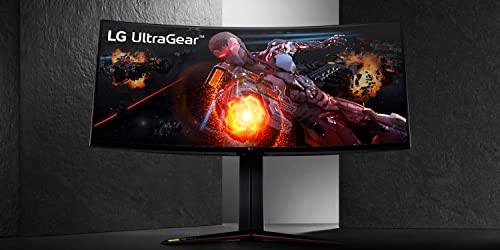 LG UltraGear QHD 34-Inch Curved Gaming Monitor 34GP83A-B, Nano IPS 1ms (GtG) with VESA DisplayHDR 400, NVIDIA G-SYNC, and AMD FreeSync Premium, 144Hz, Black